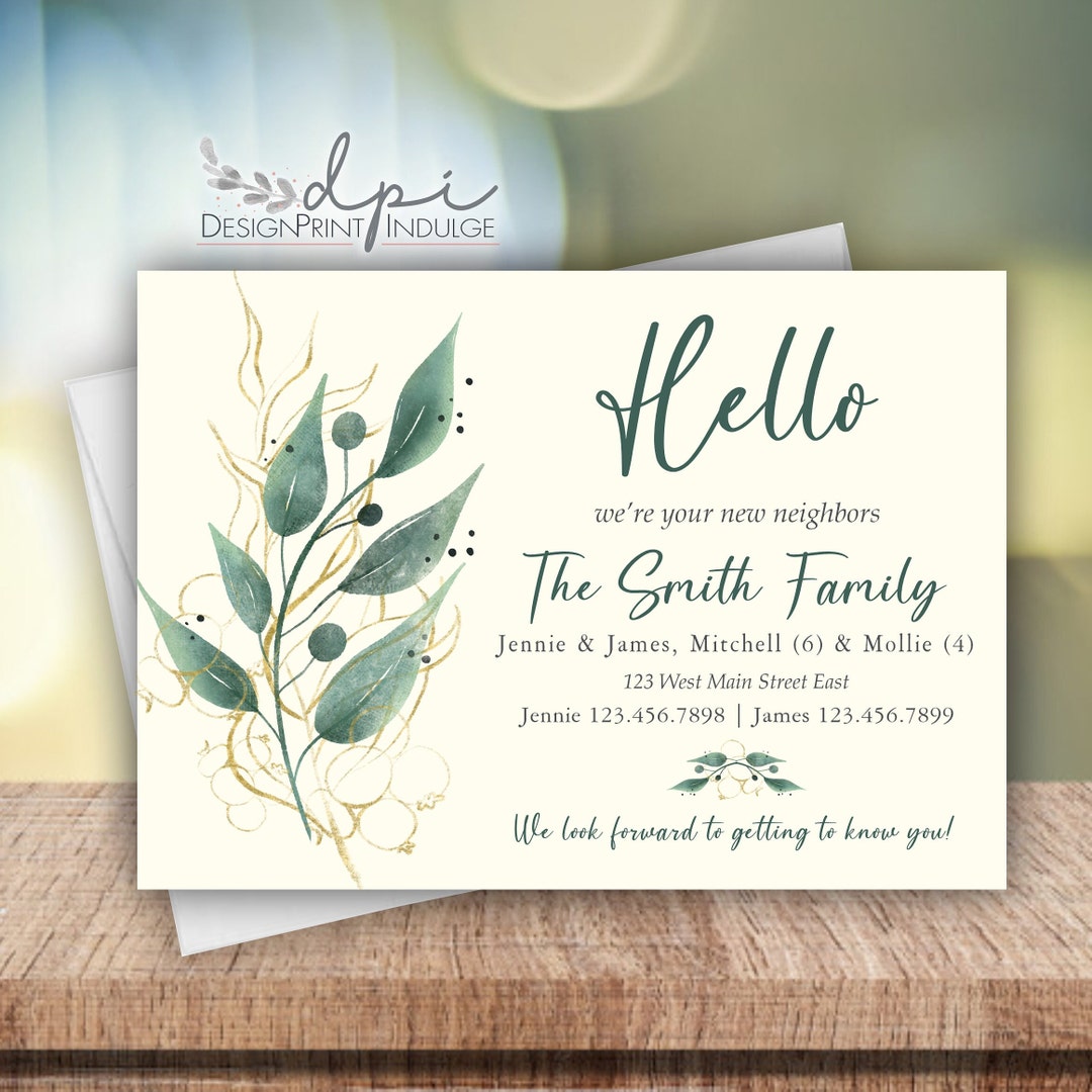Hello New Neighbor Cards, Personalized We're Your New Neighbors Cards ...