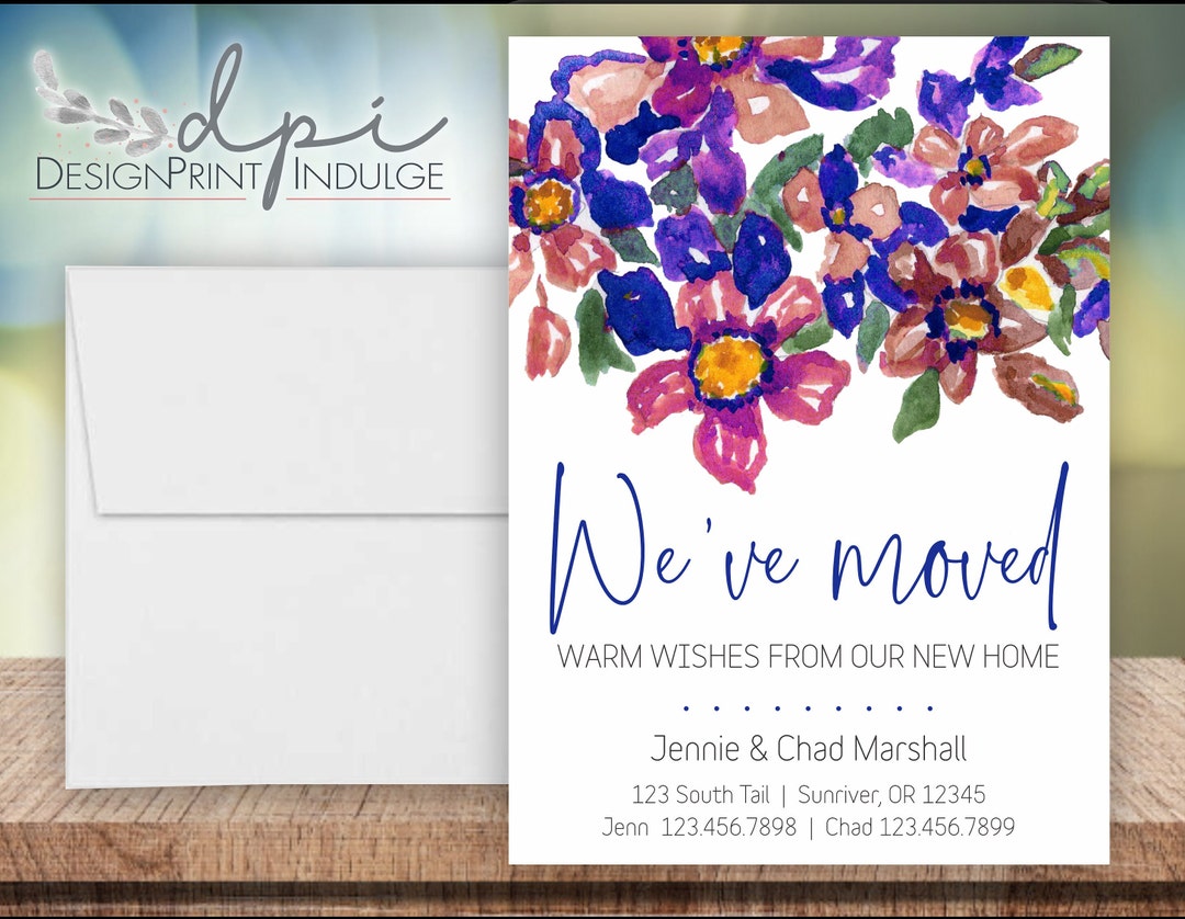 Moved Change of Address Cards Personalized Change of Address - Etsy