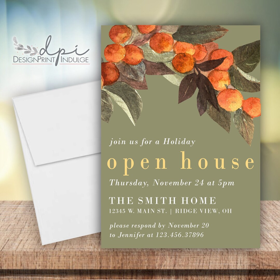Fall Open House Dinner Invitation, Open House Invite, Thanksgiving ...