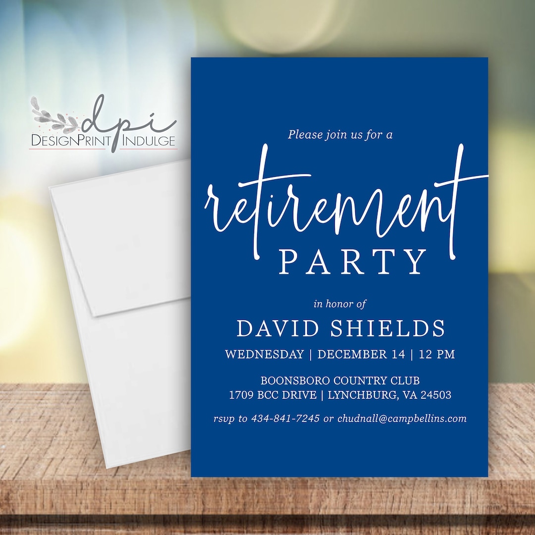 Retirement Party Invitation, Simple Retirement Party Invite Cards ...