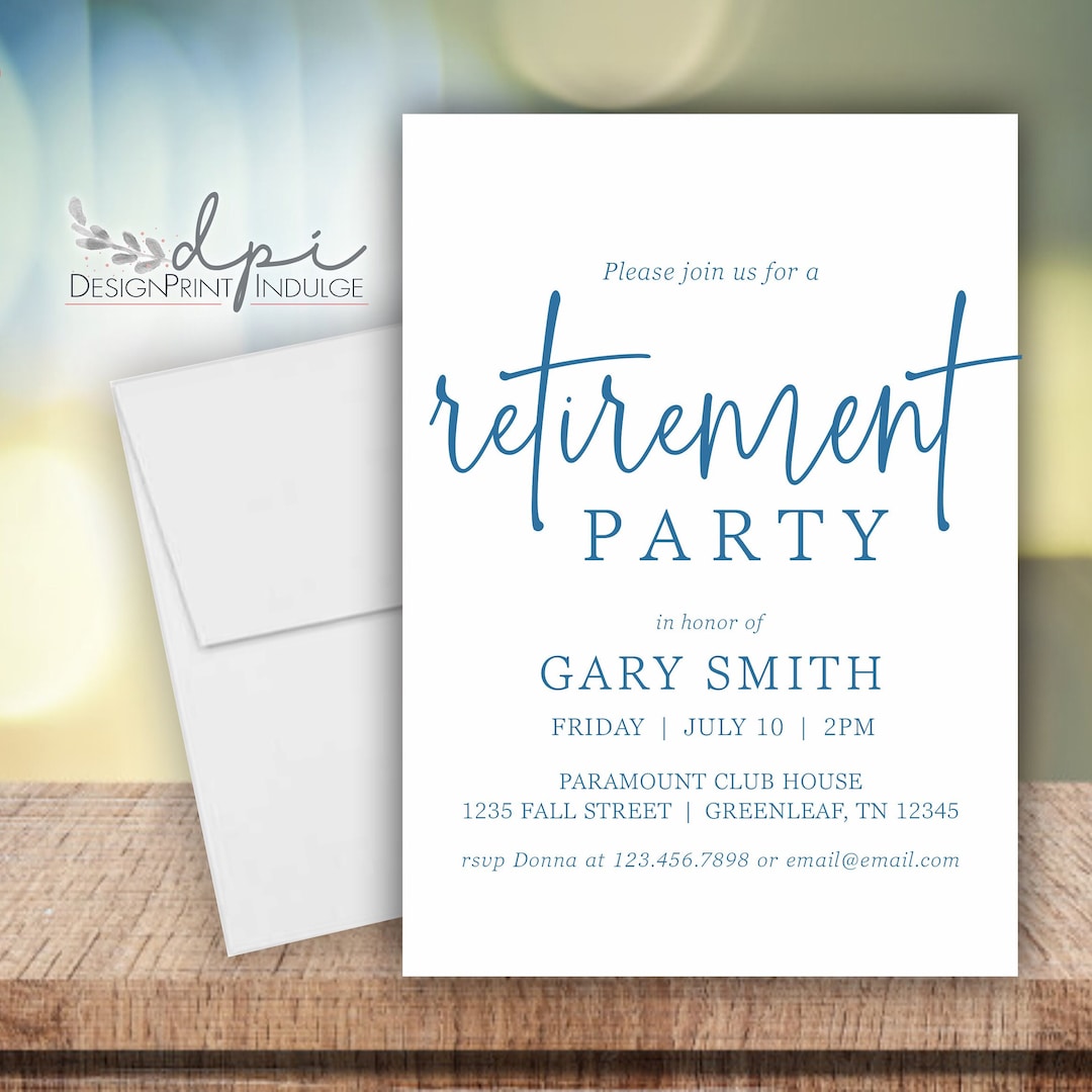 Retirement Party Invitation, Simple Retirement Party Invite Cards ...