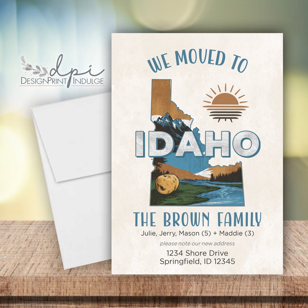 We Moved to Idaho Change of Address Announcement, New State Address ...