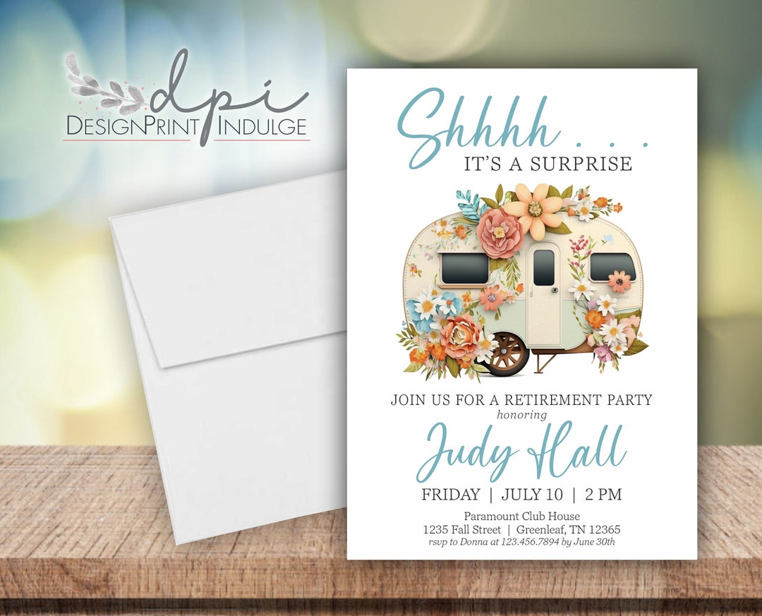 Surprise Retirement Invitation Personalized Retirement - Etsy