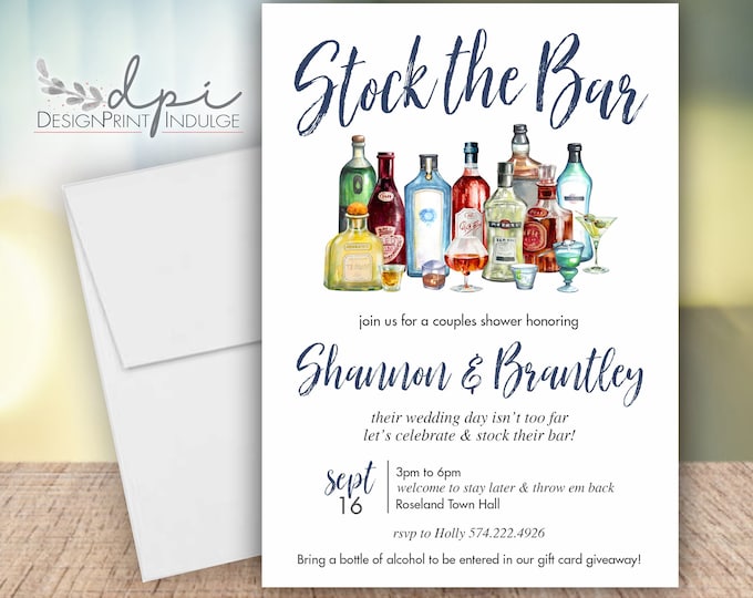 Stock the Bar Invite & Alcohol List - Etsy