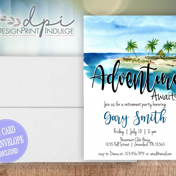 Retirement Party Tropical Invitation - Etsy