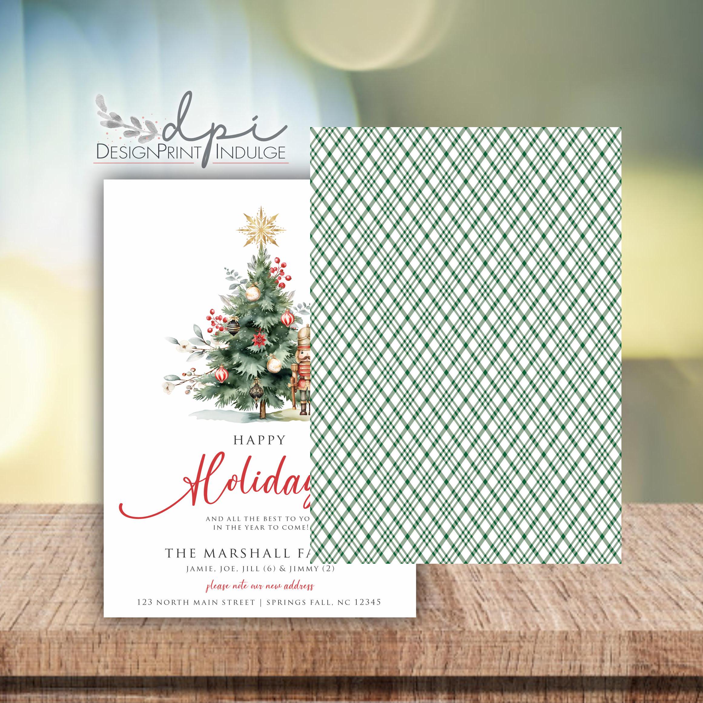 Christmas Moving Announcement Cards, New Address, Holiday Tree (printed ...