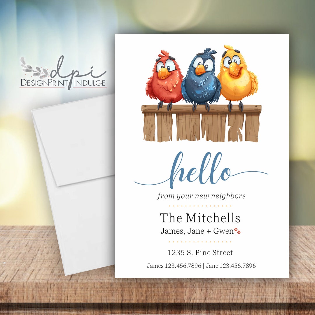 We're New to the Neighborhood Introduction Annoucement Cards, Funny ...