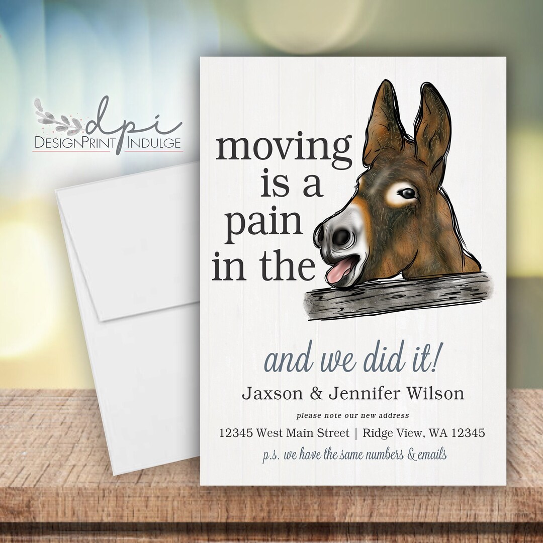 Funny Moving Card, Change of Address Announcement, Personalized Change ...