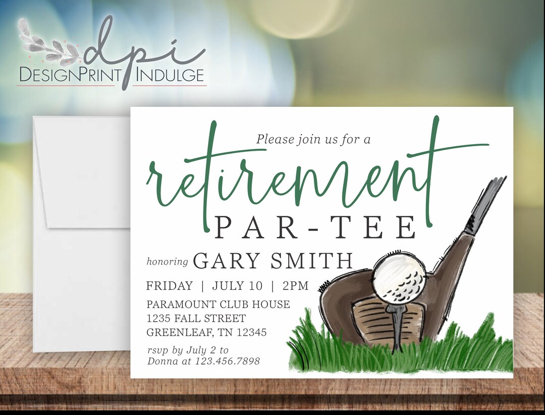 Golf Retirement Party Invitation Personalized Golf Retirement - Etsy ...