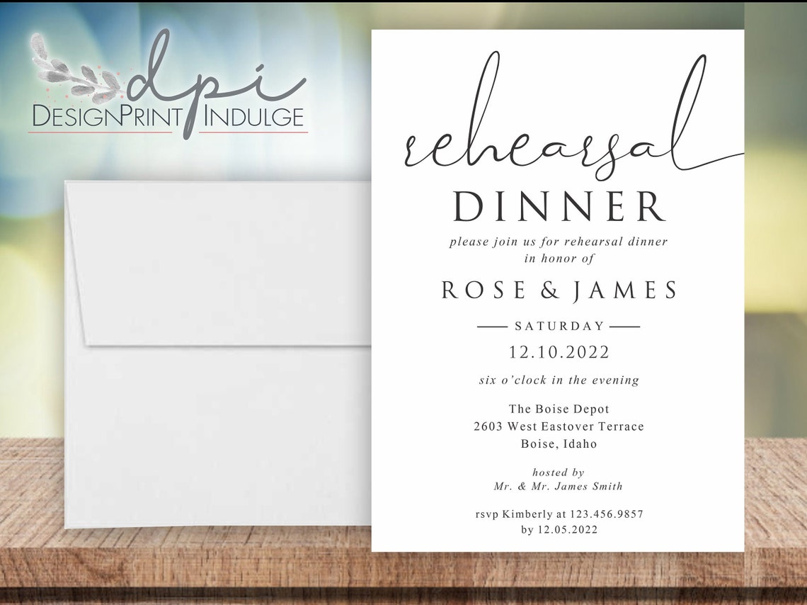 Elegant Modern Rehearsal Dinner Invitation Rehearsal Dinner - Etsy