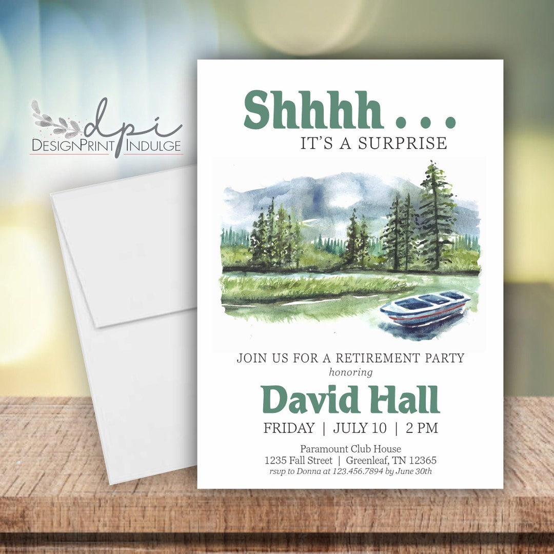 Retirement Party Invitation, Forest Lake Retirement Party Invite ...