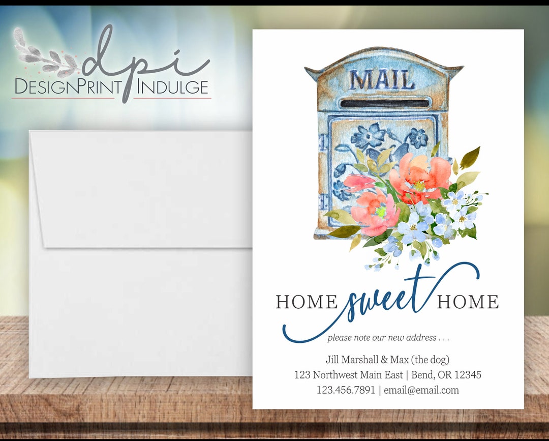 Post Box Moving Announcement Mailbox Moving Card Floral Home - Etsy