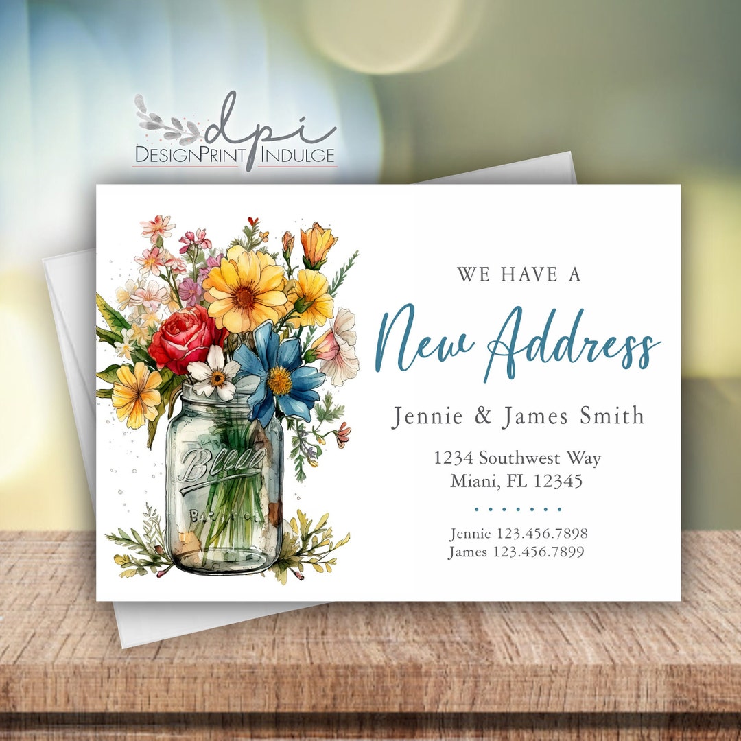 New Address Moving Announcement Cards, Change of Address Cards, We Have ...