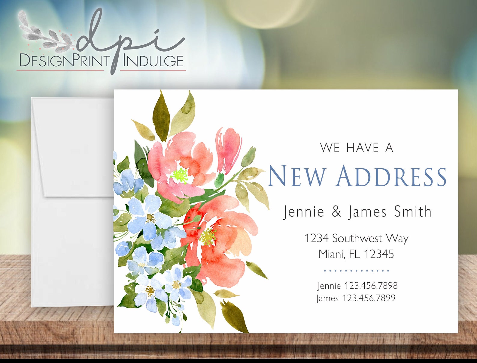 New Address Moving Announcement Cards Floral Personalized - Etsy