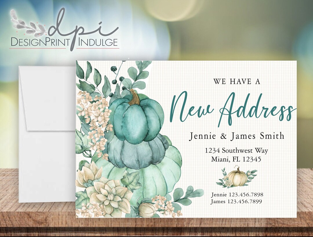 Pumpkins Change of Address Moving Announcement Card, Personalized ...