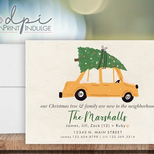 New to the Neighborhood Introduction Card, Holiday New Neighbors Tree ...