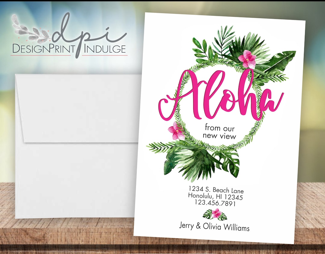 Aloha New Address Cards, Aloha Moving Cards, Aloha Change of Address ...