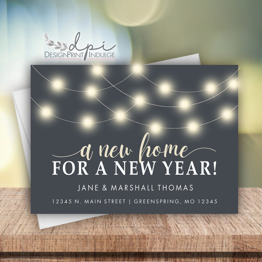New Year Change of Address Cards, Happy New Year New Home Announcements ...