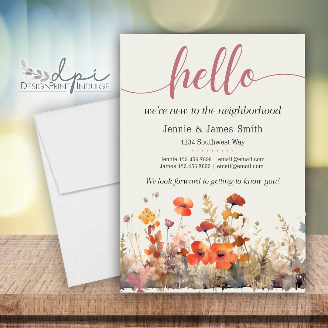 Autumn Fall Hello New to the Neighborhood Announcement, New to the ...