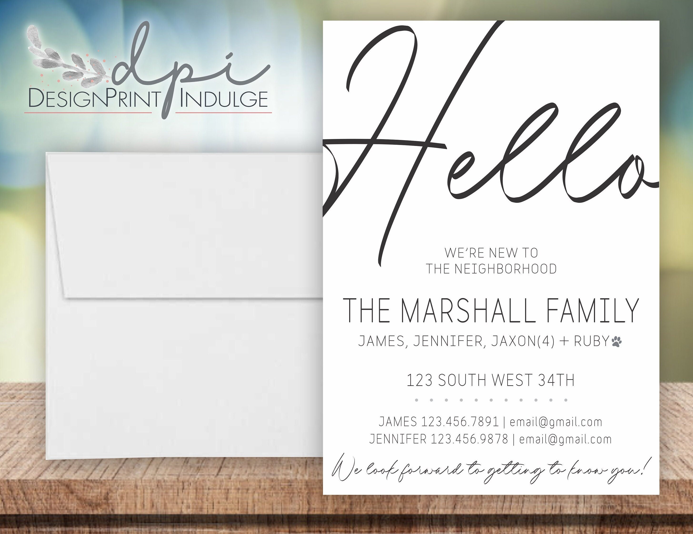New Neighbor Hello Introduction Card New to the Neighborhood - Etsy