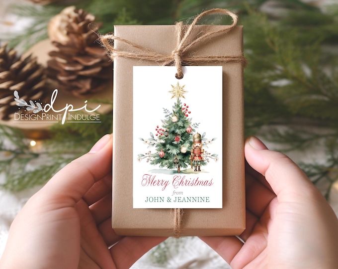 Christmas Personalized Gift Tags, Printed Holiday Gift Tag, Gift Labels ...
