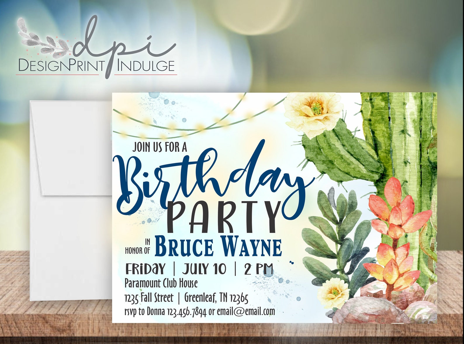 Cactus Birthday Party Invitation Fiesta Party Invite - Etsy