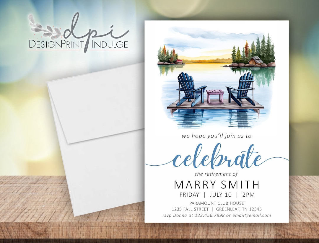 Lake Retirement Celebratation Party Invitation, Retirement Party Invite ...