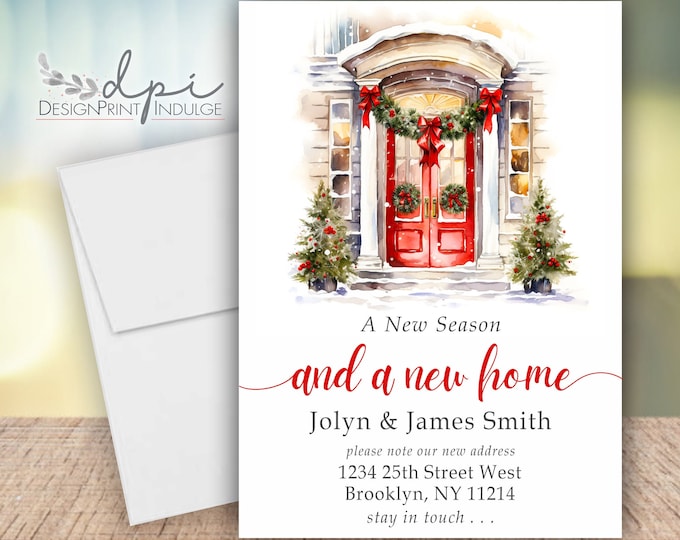 New Season & New Home Moving Announcement, Christmas We or I Have Moved ...