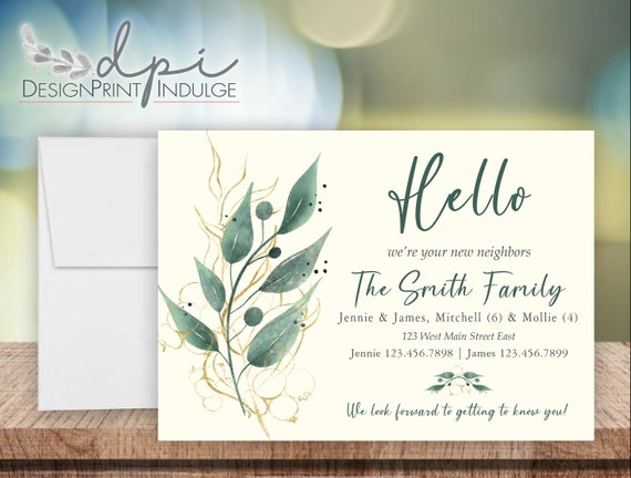 Hello New Neighbor Cards Personalized We're Your New | Etsy