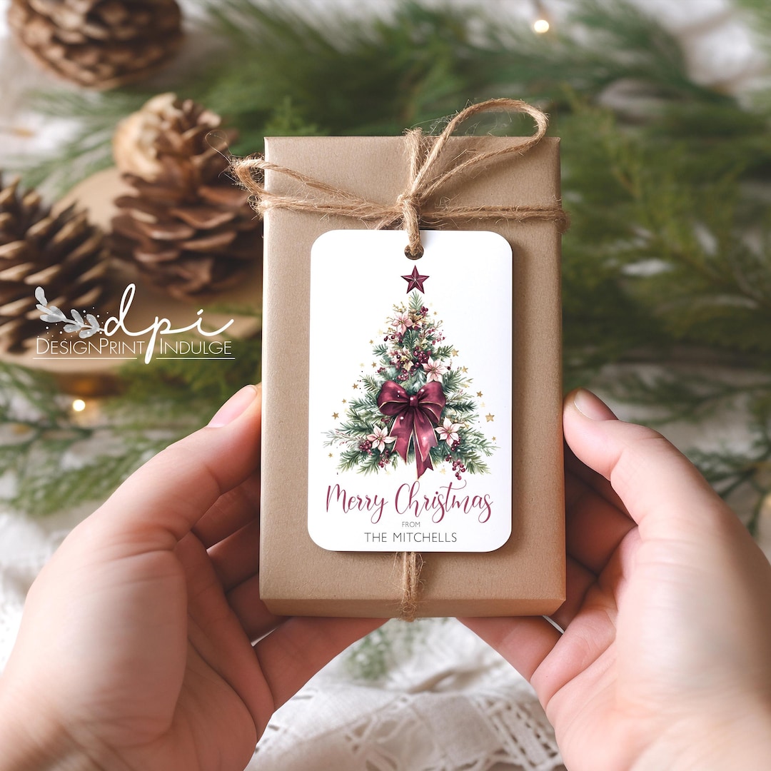 Christmas Gift Tags Personalized PRINTED, Favor Tags, Holiday Family ...