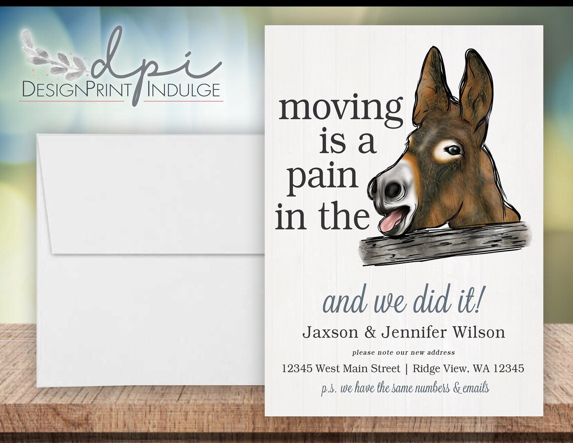 Funny Moving Card Change of Address Announcement - Etsy
