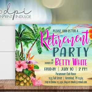 Tropical Retirement Party Invitation, Retirement Party Invite ...