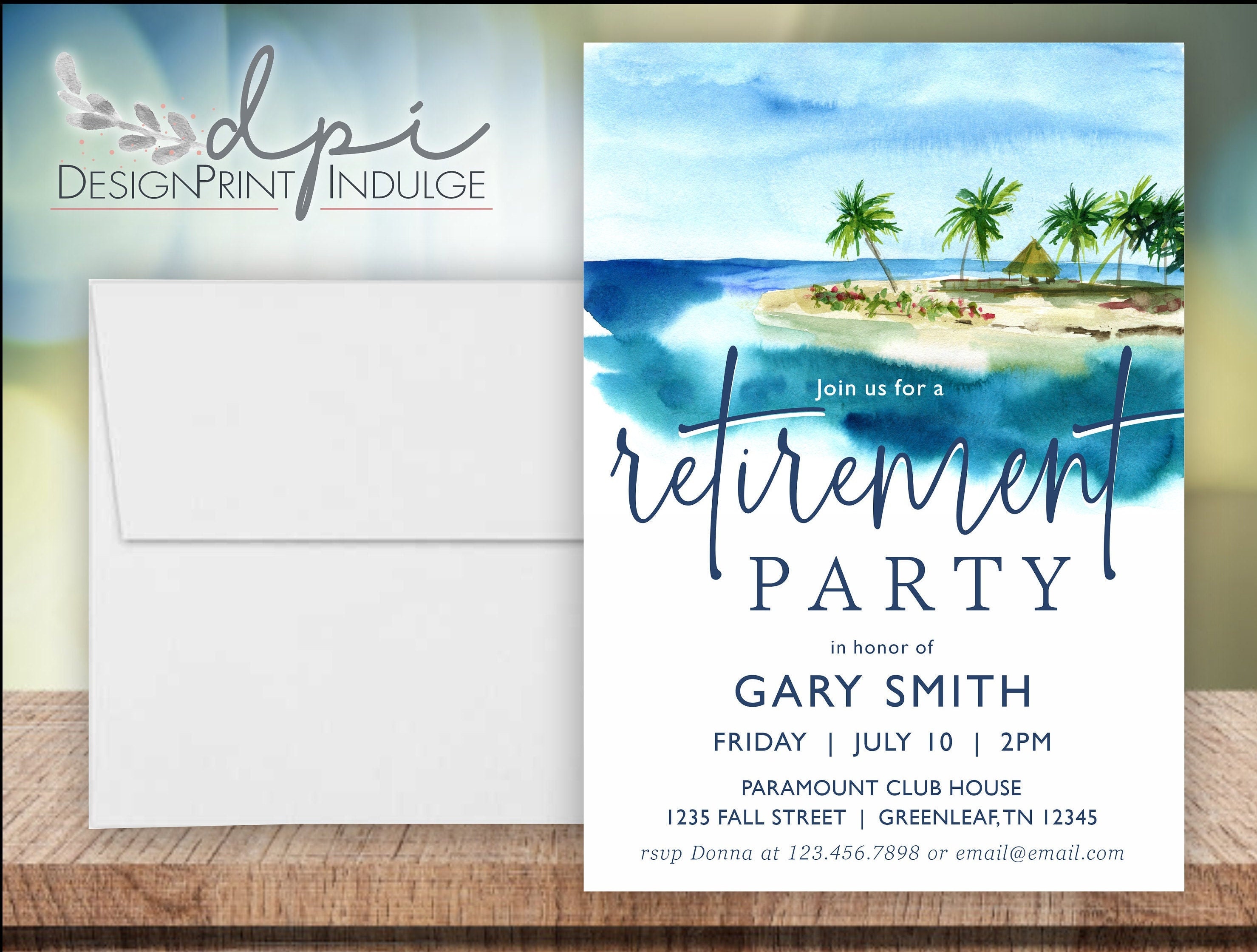 Retirement Party Invitation With Beach Theme Beach Party - Etsy