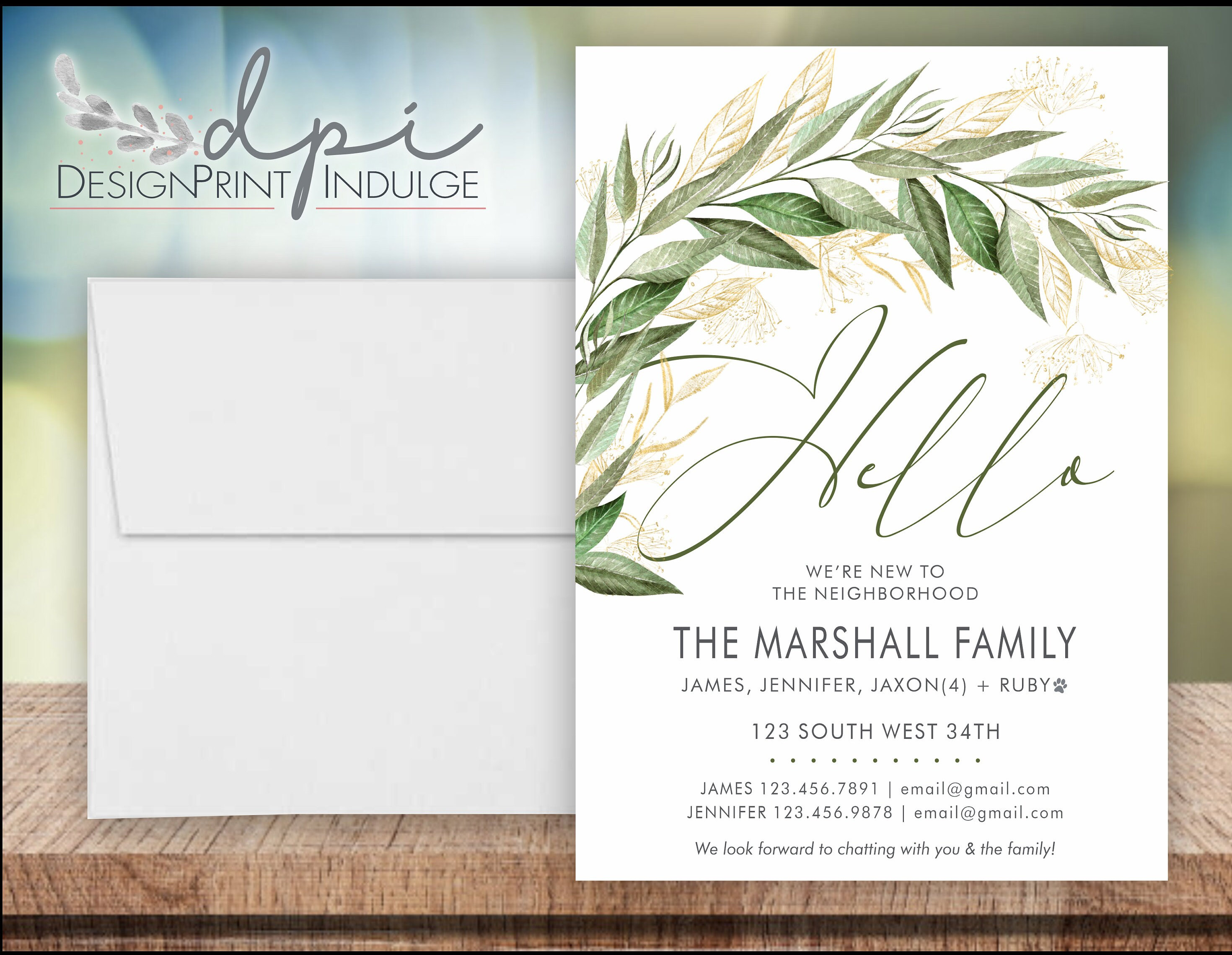 Hello We're Your New Neighbors Cards With Greenery New - Etsy