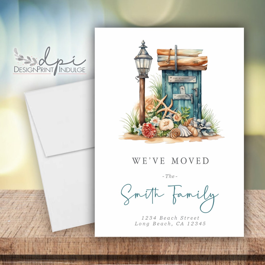 Moved Announcements, Ocean Mailbox Change of Address Cards, We've I've ...