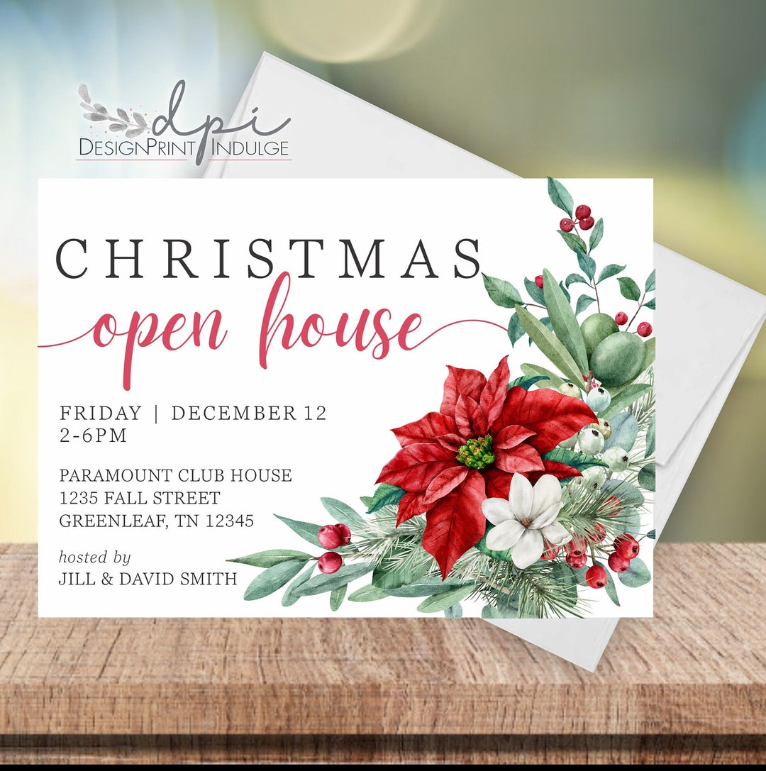 Open House Christmas Party Invitation Holiday Party Invite - Etsy
