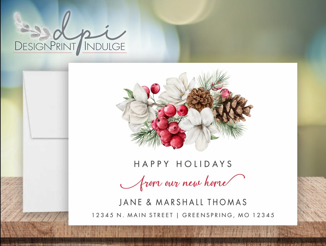 Happy Holiday New Address Moving Cards, Happy Holiday From Our New Home ...