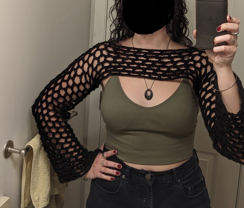 Custom Crochet Fishnet Shrug Handmade Bolero Top Hollow - Etsy