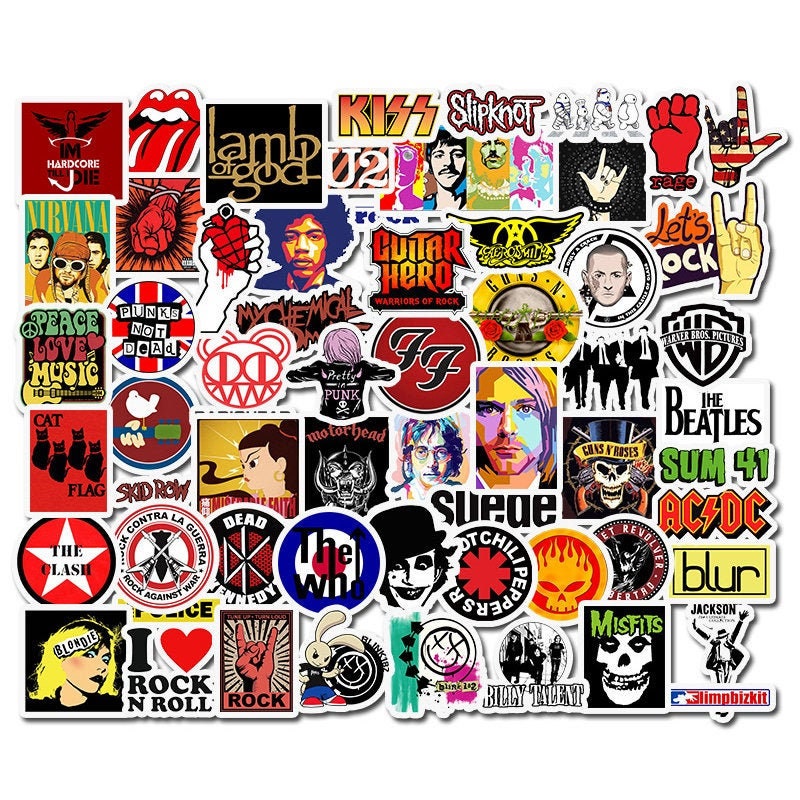 Pack of 25 or 50 Vinyl Rock Punk Metal Music Stickers Die | Etsy