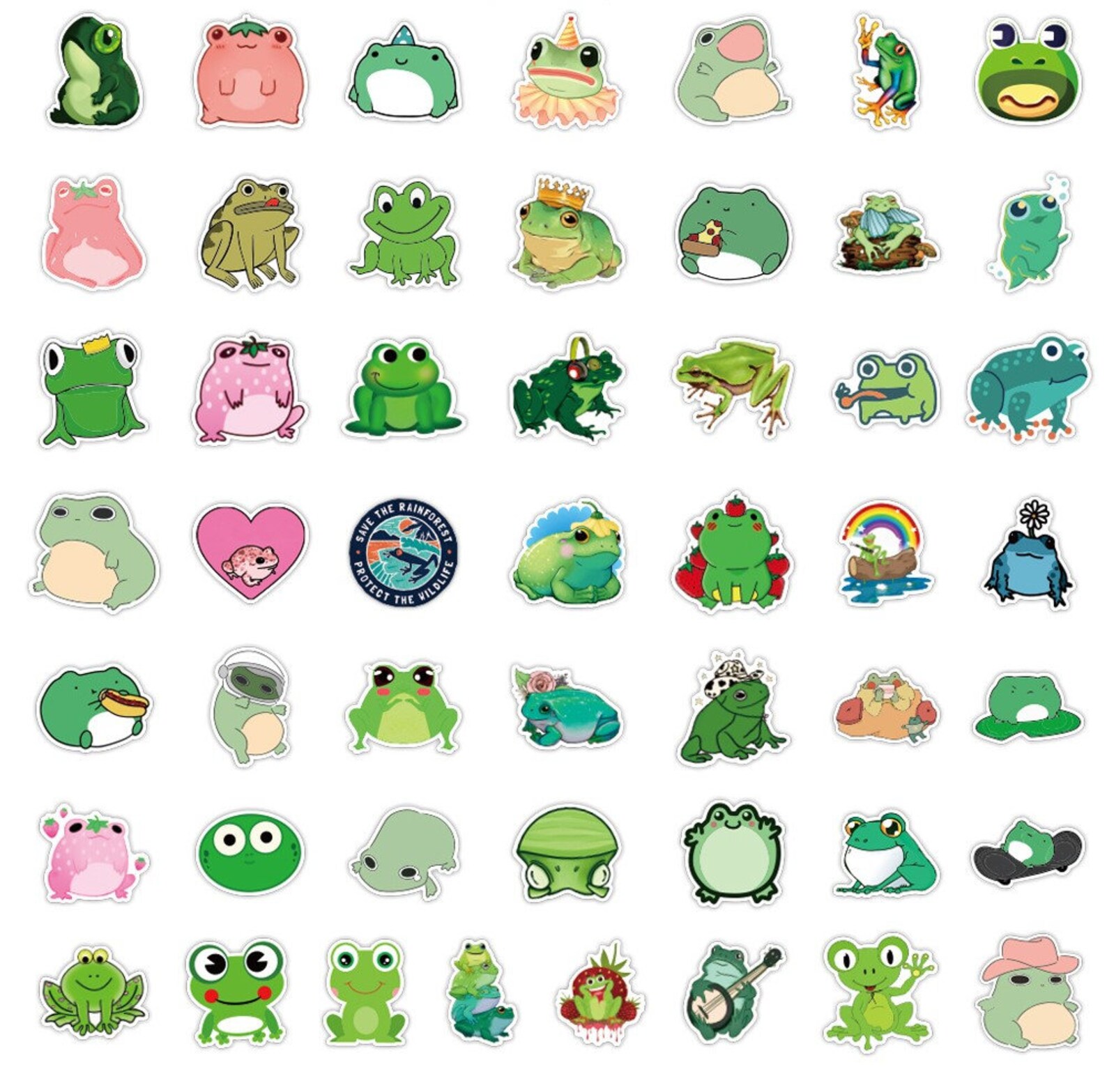 Pack of 25 or 50 Vinyl Frog Stickers Die Cut Decal Set | Etsy