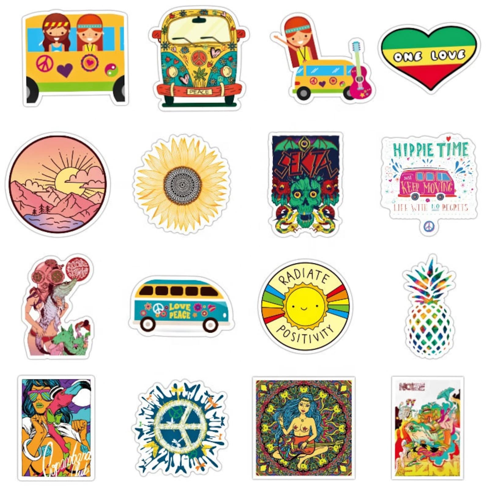 Pack of 25 or 50 Vinyl Hippie Boho Stickers Die Cut Decal | Etsy Pack of 25 or 50 Vinyl Hippie Boho Stickers Die Cut Decal | Etsy