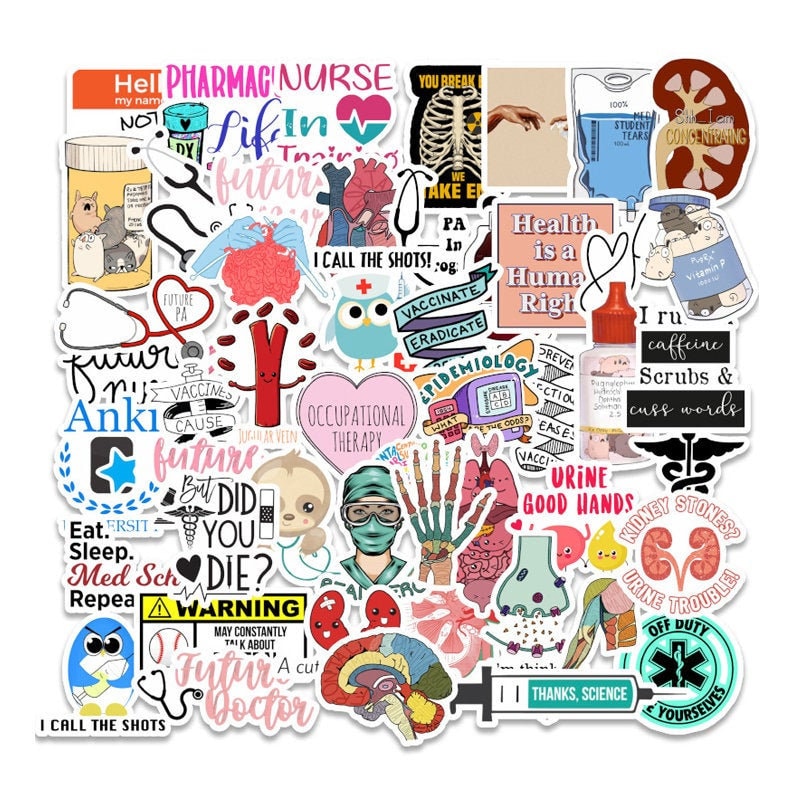 Pack of 25 or 50 Vinyl Medical Stickers Die Cut Decal Set | Etsy Pack of 25 or 50 Vinyl Medical Stickers Die Cut Decal Set | Etsy