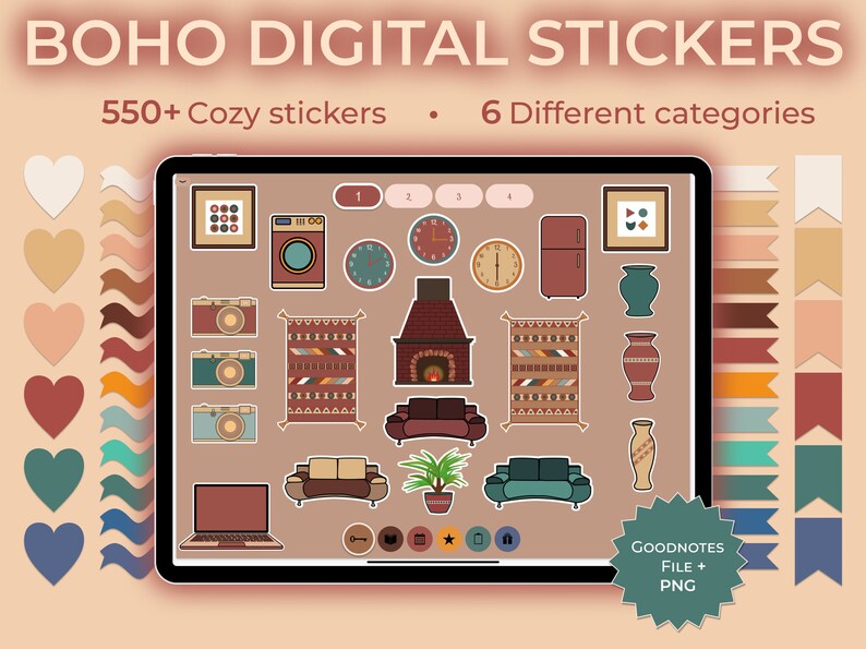 Digital Stickers, Language Learning Planner, Boho Stickers, Goodnotes ...