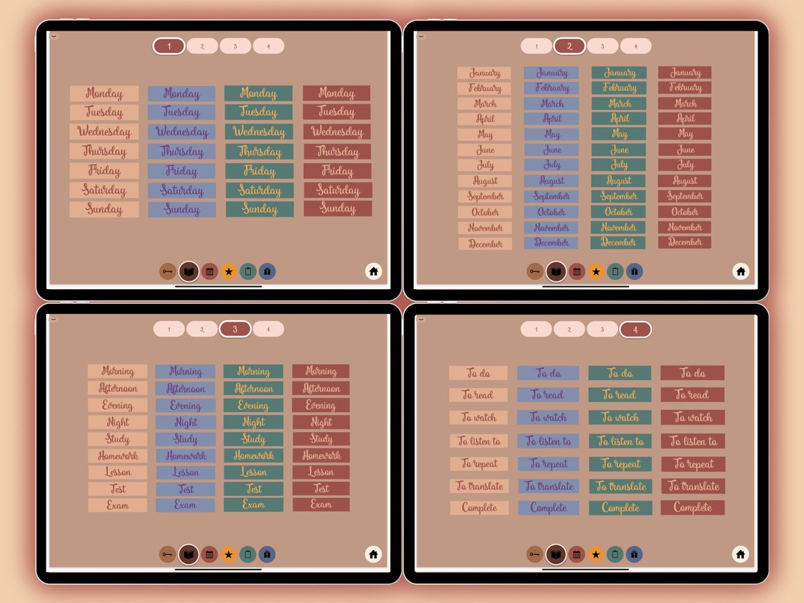 Digital Stickers, Language Learning Planner, Boho Stickers, Goodnotes ...