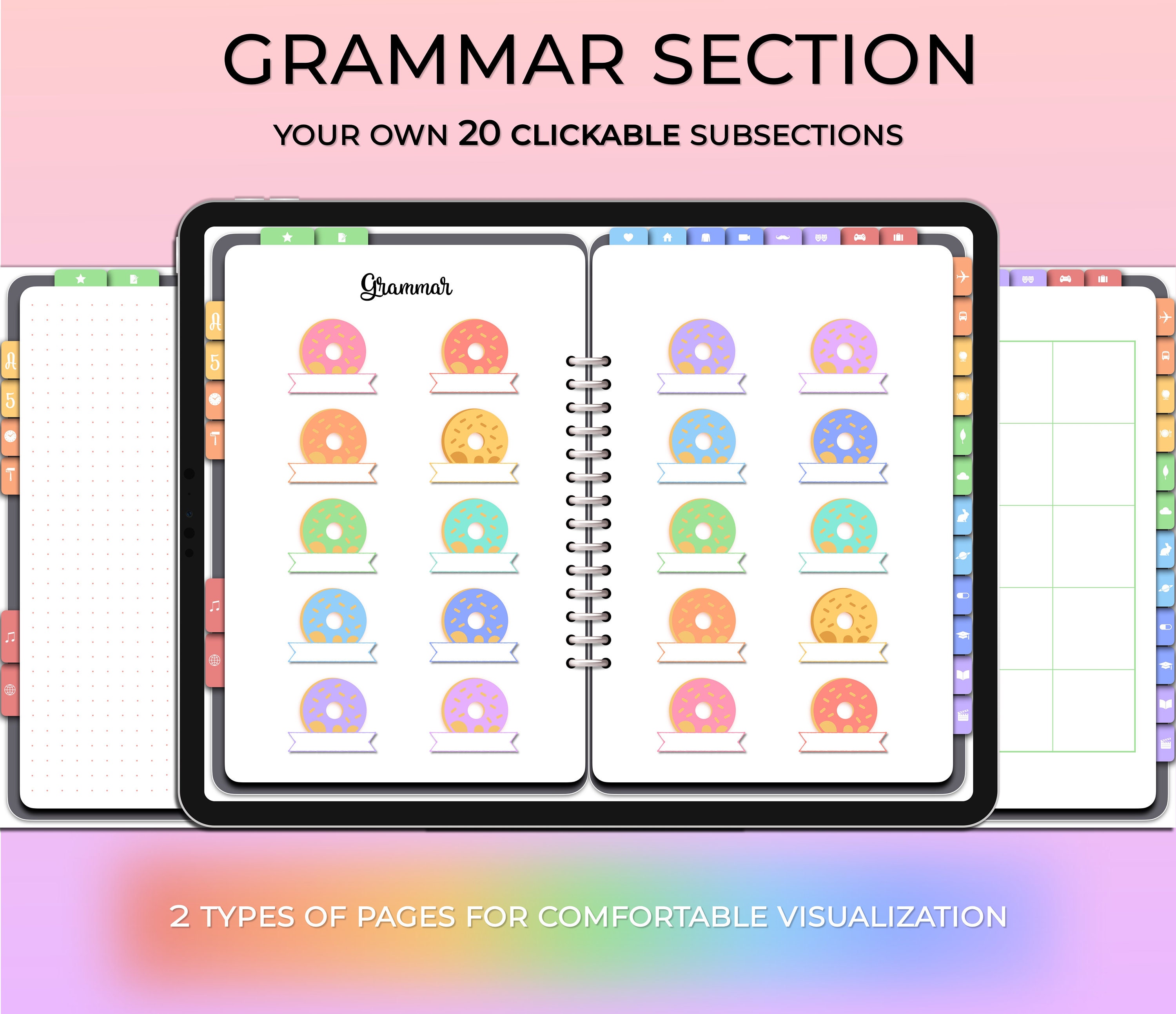 Language Learning Planner, Rainbow Planner, Study Notebook, Digital ...