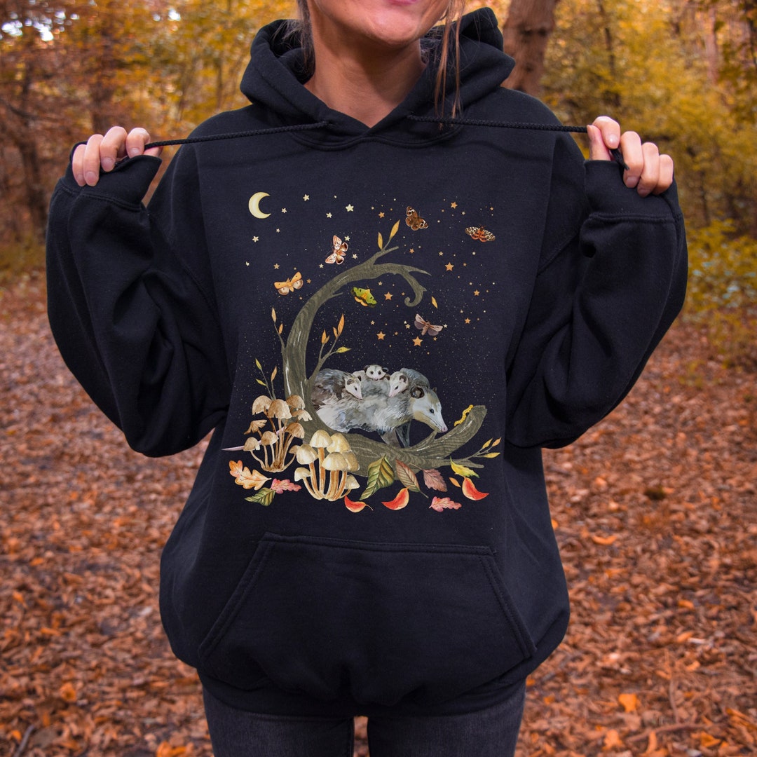 Opossum Hoodie Possum Hoodie Possum Clothes Cottagecore Woodland ...