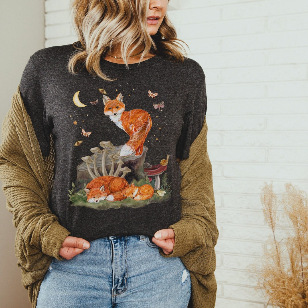 Fox Shirt Woodland Animals Shirt Fox Tshirt Gift for Fox Lover ...