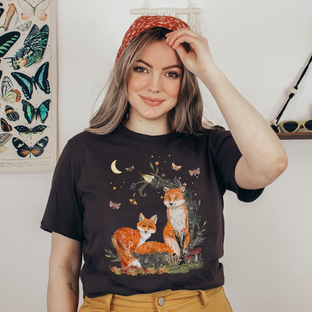 Fox Shirt Woodland Animals Shirt Fox Tshirt Gift for Fox Lover ...