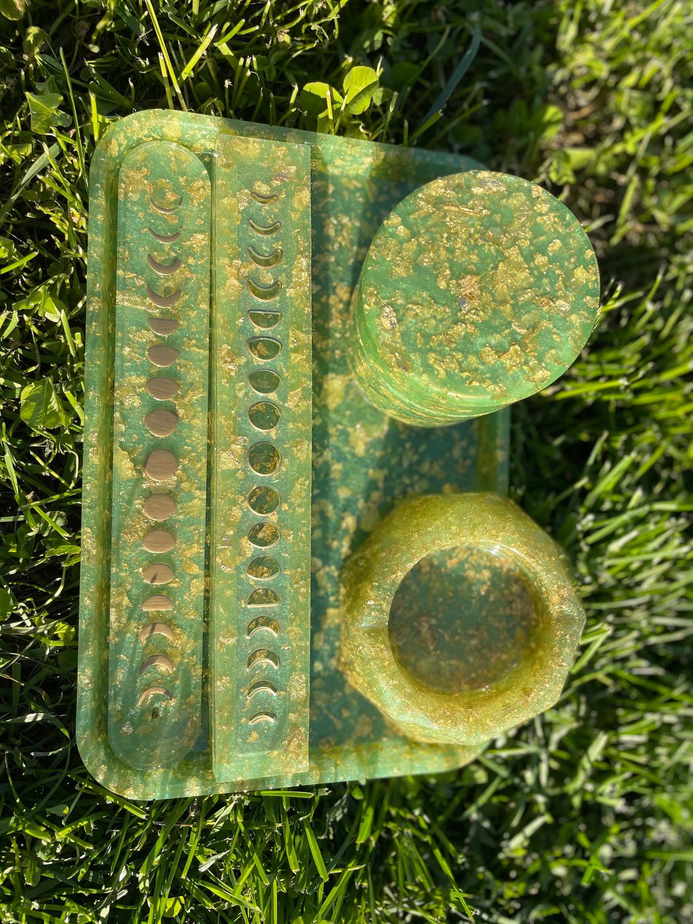 Handmade Resin Art Collection Green | Etsy