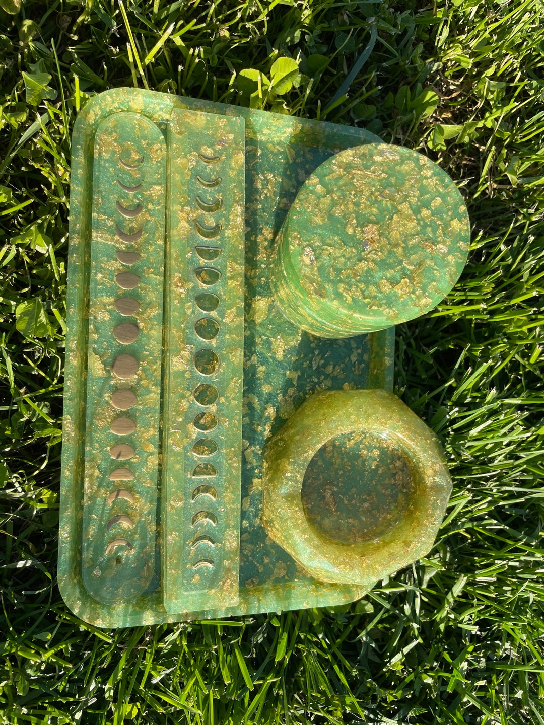Handmade Resin Art Collection green - Etsy
